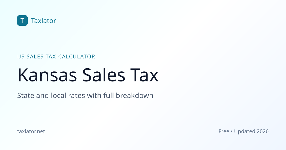 Kansas Sales Tax Calculator 2026 - Free Kansas Sales Tax Calculator ...